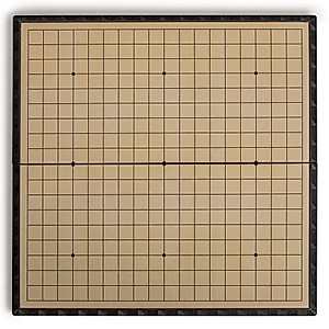 Yellow Mountain Imports Large Magnetic 19x19 Go Game Set Board (14.6-Inch) with Single Convex Stones - Folding, Portable, and Travel Ready Set