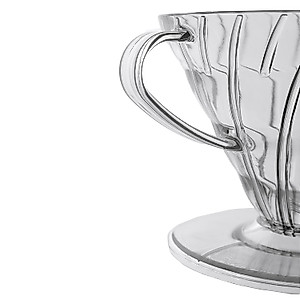 Marirao V60 Plastic Coffee Dripper,Pour Over Coffee Makers, (Clear, Large, 2-4Cups)
