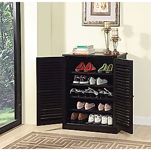 Furniture of America 5-Shelf Enclosed Shoe Cabinet, Espresso