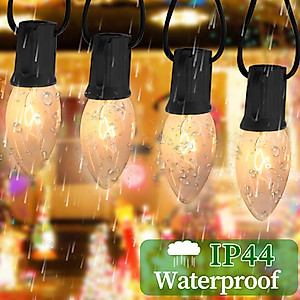 AUMAYCO C9 Replacement Bulbs Clear Incandescent Bulbs 25 Pack, C9 Christmas Light Replacement Bulbs for Christmas String Light, E17 Intermediate Base, 7 Watt Per Bulb