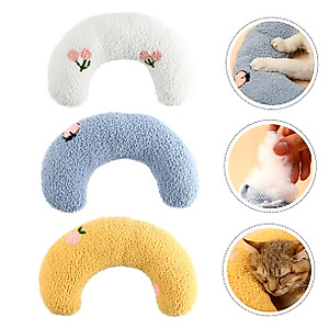 Mipcase 3pcs Dog Cat Pillow Blue Throw Pillows for Bed Plushy Pets Yellow Pillow Comfy Pillow Recovery Cone for Dogs Soft Cone for Dogs Household Cat Sleeping Cushion Pet Cat