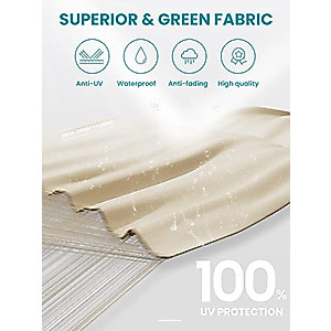 JEAREY 9FT Cantilever Patio Umbrellas Double Top Outdoor Umbrella Heavy Duty Offset Sun Umbrella with Umbrella Cover for Garden, Deck, Backyard and Pool, Beige