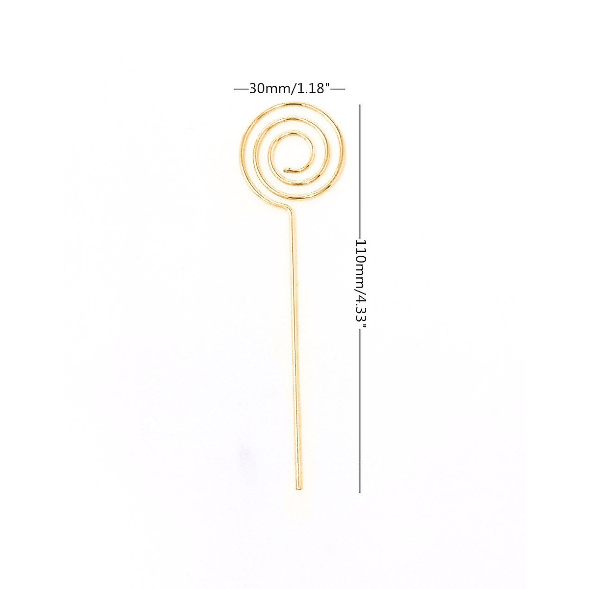 Honbay 30pcs DIY Gold Round Shape Ring Loop Craft Wire Clip Table Card Note Photo Memo Holder Metal Clamp Clay Cake Decoration Accessories