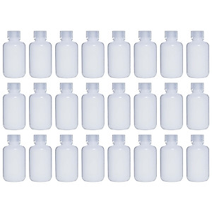 LUERFLEX 125ML 4OZ Nature Narrow Mouth HDPE Plastic Reagent Bottles with Caps Pack of 24