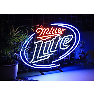 Mirsne Neon Light Signs, 17 Inch Bar Beer Neon Signs, Handmade Glass Neon Signs, Unique Neon Bar Beer Signs for Mancave Bedroom Home Bar. (Multi-Colored 1)