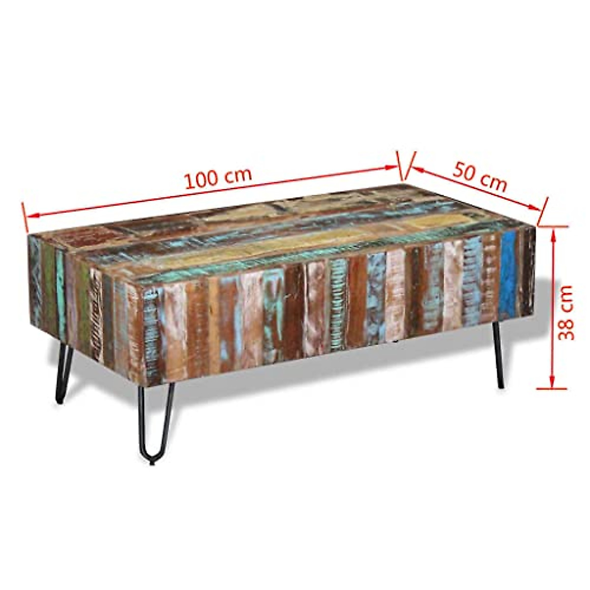vidaXL Coffee Table Solid Reclaimed Wood 39.4"x19.7"x15"