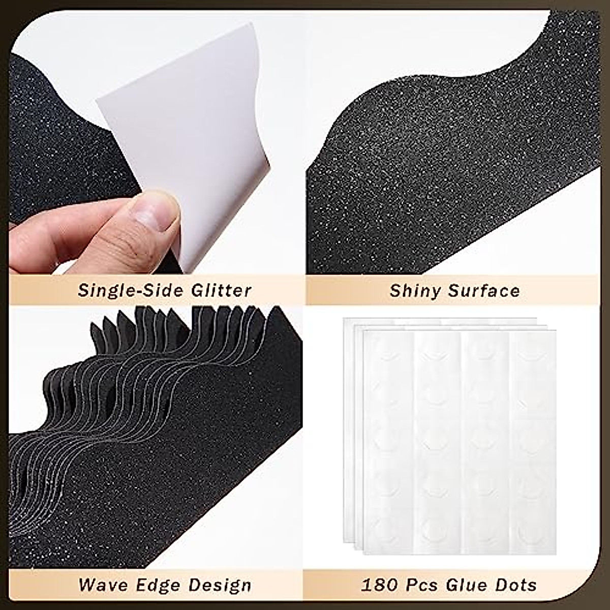Black Glitter Bulletin Board Borders – Shiny Classroom Decor