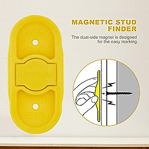 2Pcs Magnetic Stud Finder Wall Scanner with 2 Mark Holes, Mini Magnet Stud Finder Tool, No Batteries Needed