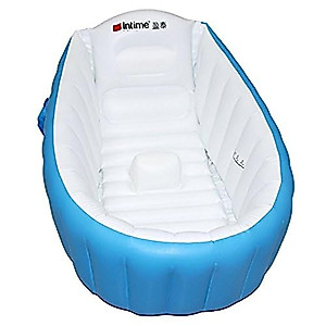 Inflatable Baby Bathtub, Kid Infant Toddler Infant Newborn Inflatable Foldable Shower Pool (Blue)