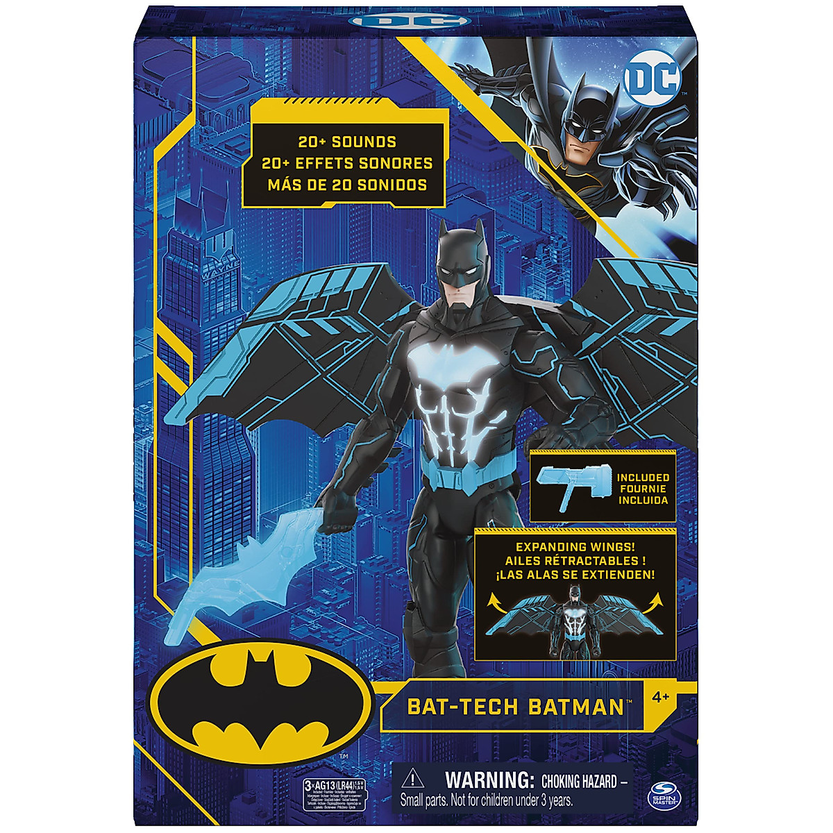 DC Comics Batman Bat-Tech 12-inch Deluxe Action Figure with Expanding Wings, Lights and Over 20 Sounds, Kids Toys for Boys