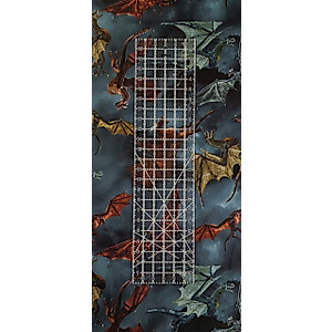 Dragon's Lair by Timeless Treasures Multicolor Dragons in Battle Cotton Fabric by The Yard, CD2494-GREY