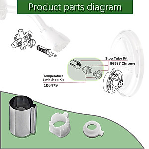96987 Stop Tube for Moen Posi-Temp 1 Handle tub/Shower Faucet,Temperature Limit Stop Kit, Chrome-2 pack