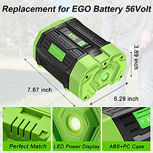 56Volt 7.5Ah Lithium Battery Replacement for EGO Battery Compatible with EGO 56V Battery 7500mAh BA4200T BA4200 Replacement Battery Compatible with EGO Battery 56V Power Tools Lawn Mower (Black)