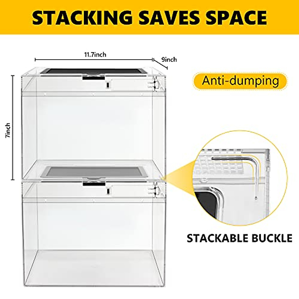 Reptile PC Glass Terrarium - Amphibians Tank Starter Kits, Acrylic Anti Breakage 12x9x7 inch, Top Sliding Door Screen Ventilation Mini Habitat Cages, Hygrometer, Hide Cave, Vines, Tweezer, Sprayer