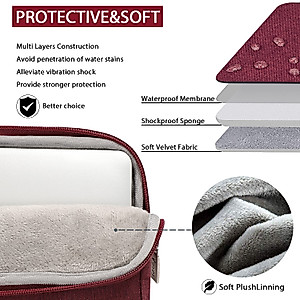 V Voova Laptop Bag Carrying Case 15 15.6 16 inch with Shoulder Strap for Women, Slim Computer Sleeve Compatible for MacBook Pro 15/16, Dell XPS 15, HP Asus Acer Lenovo Notebook, Red