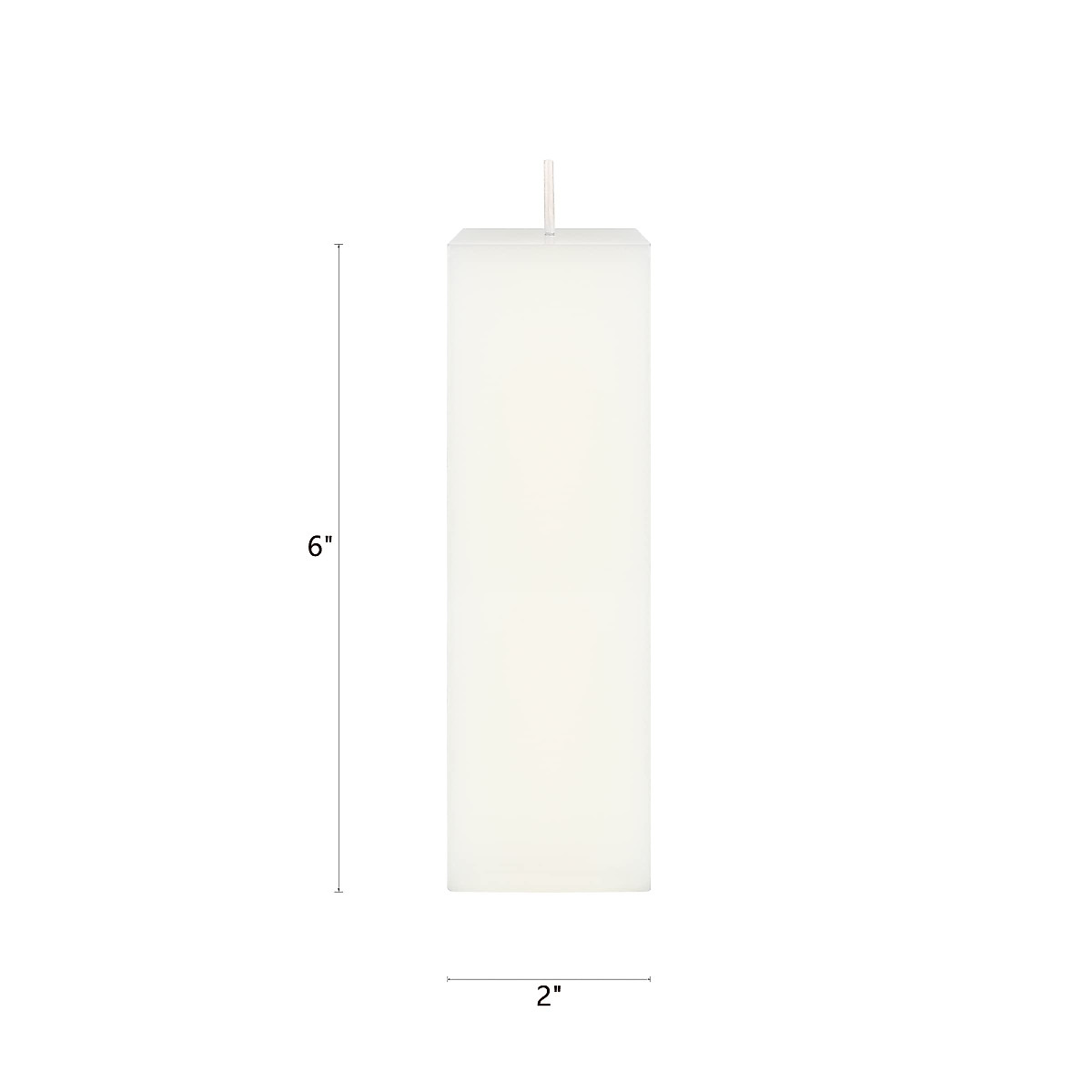 Mega Candles 1 pc Unscented White Square Pillar Candle, Hand Poured Premium Wax Candles 2 Inch x 6 Inch, Home Décor, Wedding Receptions, Baby Showers, Birthdays, Celebrations, Party Favors & More