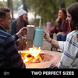 Simple Modern 50 oz Mug Tumbler with Handle and Straw Lid | Reusable Insulated Stainless Steel Large Travel Jug Water Bottle | Gifts for Women Men Him Her | Trek Collection | 50oz | Almond Birch