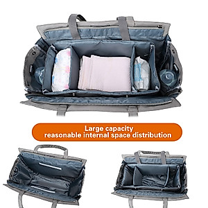 Diaper Bag Tote, Large Travel Diaper Bag, Baby Bags with Changing Pad and Diaper Bag Organizer Insert for Tote - Dark Grey