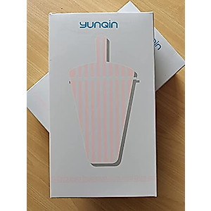 Yunqin plastic water bottle cute watermelon ice cream water bottle with straws anti-fall portable popsicle cup outdoor sports (Green)