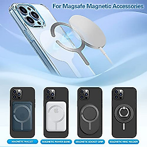 4PCS Adhesive Metal Ring Stickers for MagSafe, Thin Converter for Upgrade iPhone 12 13 14 Pro Max Mini Series Ordinary Phone Case Cover Adapter for Mag Safe Magnetic Wireless Charger Grip Mount Wallet