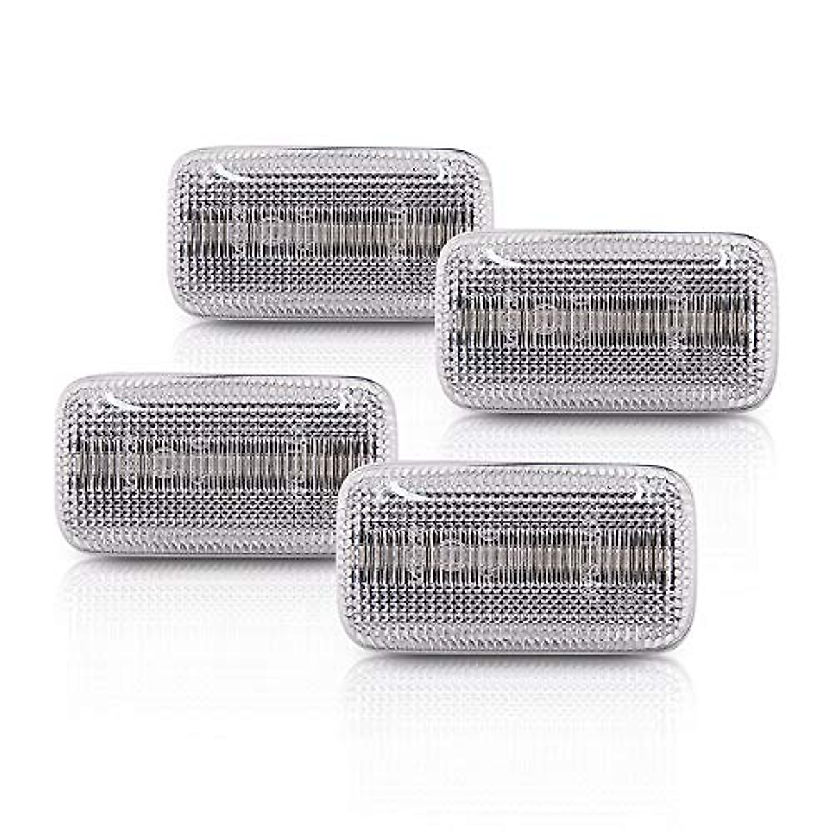 NSLUMO LED Side Marker Lights for Chevy Silverado GMC Sierra 3500 2015 2016 2017 2018 2019 2020 Clear Lens Amber Red Rear Bed Fender Side Markers Replace OEM Sidemarker Lamps