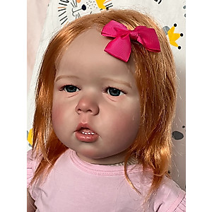 Pinky Reborn Silicone Reborn Toddler Dolls 28 inch 70 cm Girl Real Looking Dolls with Filling PP Cotton Bebes Soft Touch Cuddly Baby Collectible Art Doll with Pacifier for Age 3+