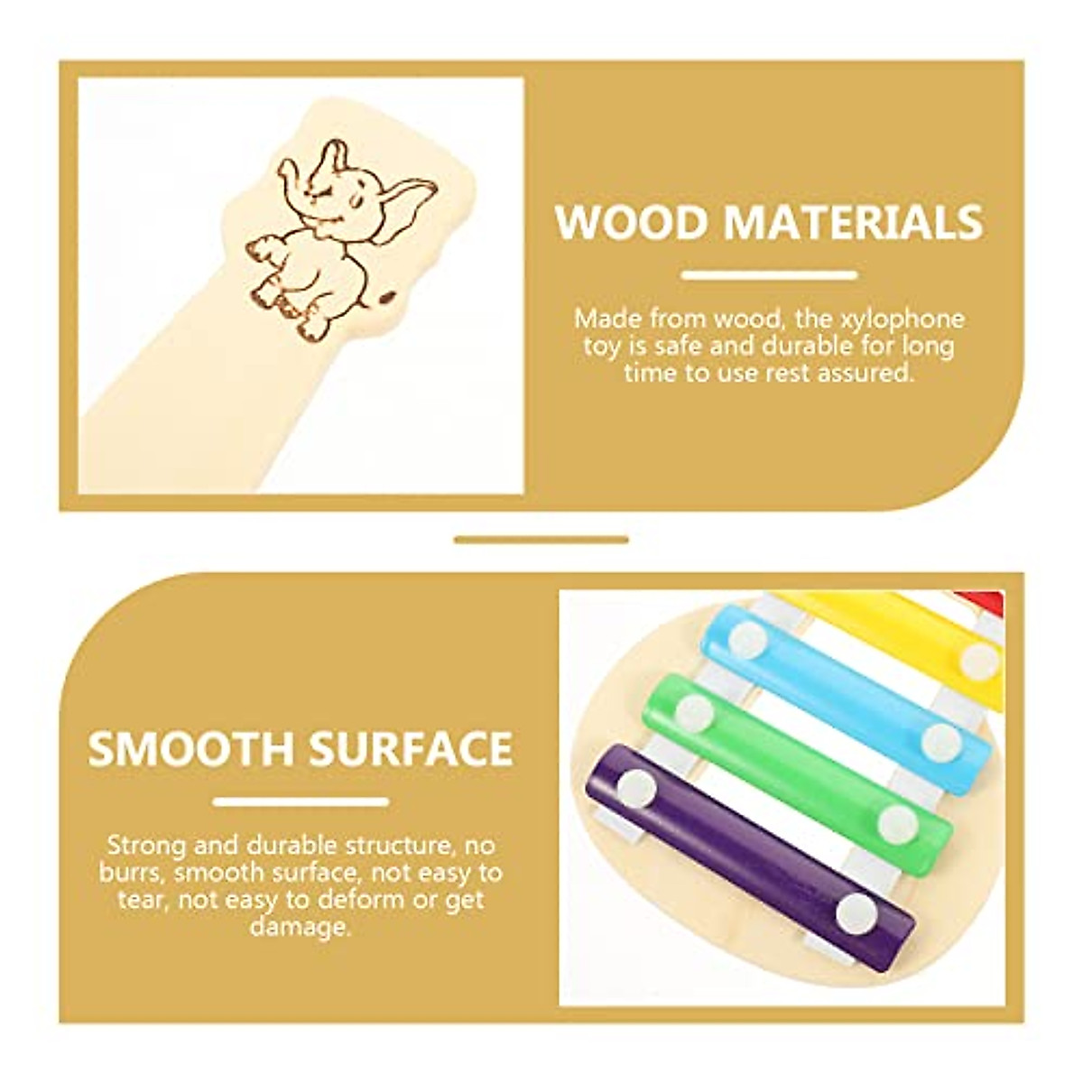 ERINGOGO 2 Sets Xylophone for Kids and Toddlers with Mallets Wooden Musical Instrument for Baby Boys and Girls Preschool Percussion Birthday Gift and Stocking Stuffer