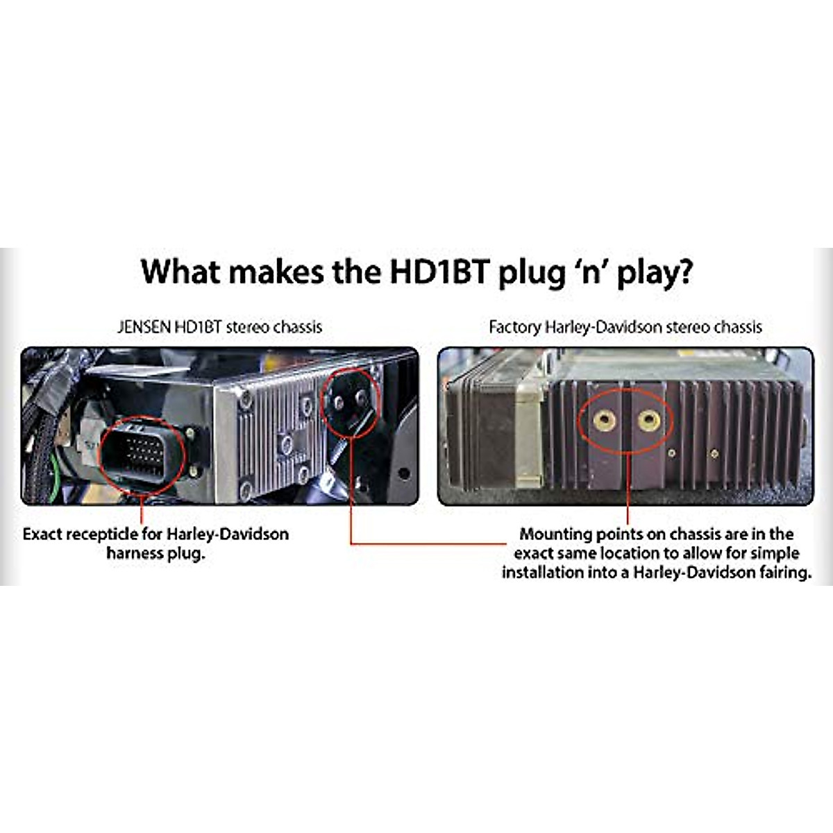 Jensen HD1BT AM/FM/WB/USB/SiriusXM Ready/Bluetooth Stereo with Full iPhone/iPod Controls, 50W x 4 Maximum Power Output, Bluetooth Streaming Audio (A2DP, AVRCP), AM/FM tuner (US/Euro) (Renewed)