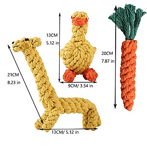 KIRTI Dog Chew Toys Rope - Durable Rope Puppy Chew Toys Animal Shape Washable Cotton Rope Toys Set for Small Dog Puppy Pet(4 Packs/Set)