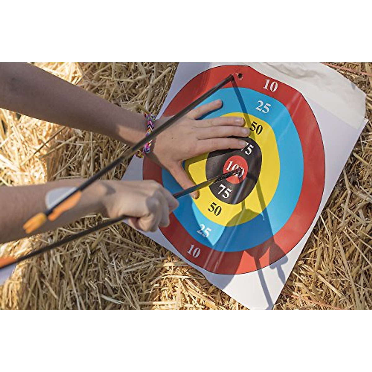 Bear Archery Youth Safety Glass Arrows, Durable & Splinter-Free Fiberglass Arrows, Nocks and Points Included, 28" Length