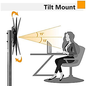 5Rcom Upgraded Rolling TV Stand, Sturdy TV Stand Mount with Locking Wheels for 32-75" Flat/Curved Panel Screens TVs, Height & Tilt Adjustable TV Floor Stand, Holds up to 100lbs