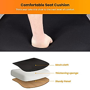 Office Chair 500lbs Big and Tall Wide Seat Computer Chair Ergonomic Massage Rolling Swivel Desk Chair with Lumbar Support Armrest Mesh Adjustable Chair for Adults, Black