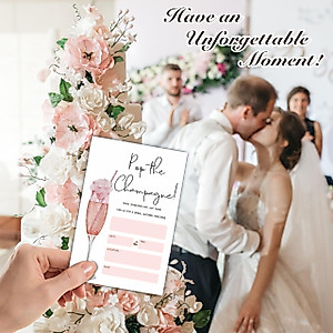 DYIRBIIY 25 Bridal Shower Invitation With Envelopes - Pop The Champagne! - Fill In Style Invitations For New Couples, Mr And Mrs, Newlyweds Invites, Party Favor & Supplies - A10