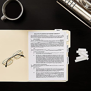 Avery Margin Ultra Tabs, 2.5" x 1", 2-Side Writable, White, 24 Repositionable Page Tabs (74789)