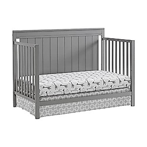 Oxford Baby Lazio 4-in-1 Convertible Crib, Dove Gray, GreenGuard Gold Certified