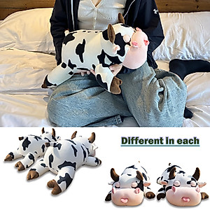 Whlo4U Cow Plush Pillow - 23.6 Inch Cow Stuffed Animal - Birthday Christmas Valentine’s Day Gift for Kids Adults Boys Girls