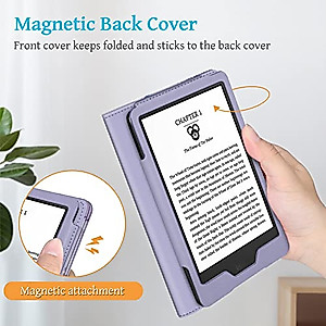 Fintie Stand Case for 6" All-New Kindle (2022 Release) - PU Leather Cover with Card Slot & Hand Strap for Kindle 2022 11th Generation Model No. C2V2L3 (NOT fit Paperwhite or Oasis), Lilac Marble