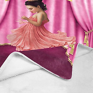 XOZOTY Personalized Girl Golden Hat Pink Stage Baby Blanket with Name Custom Baby Nursery Throw Fleece Blankets for Boys and Girls Birthday Tapestry 30 X 40inch