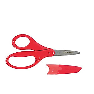 1 X Pointed Tip 5 Kids Scissors - Red with Sheath