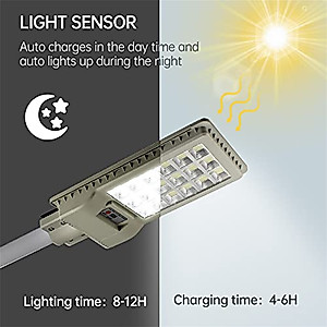 BLHKBAIKB Solar Street Light LED Outdoor Light,Dusk to Dawn Solar Driven Remote Control Motion Sensor Waterproof Suitable for Yard Yard Garden Street Basketball Court