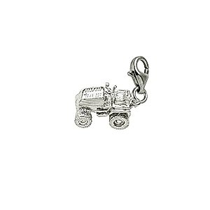 Sterling Silver Riding Lawn Mower Charm with Lobster Claw Clasp, Charms for Bracelets and Necklaces