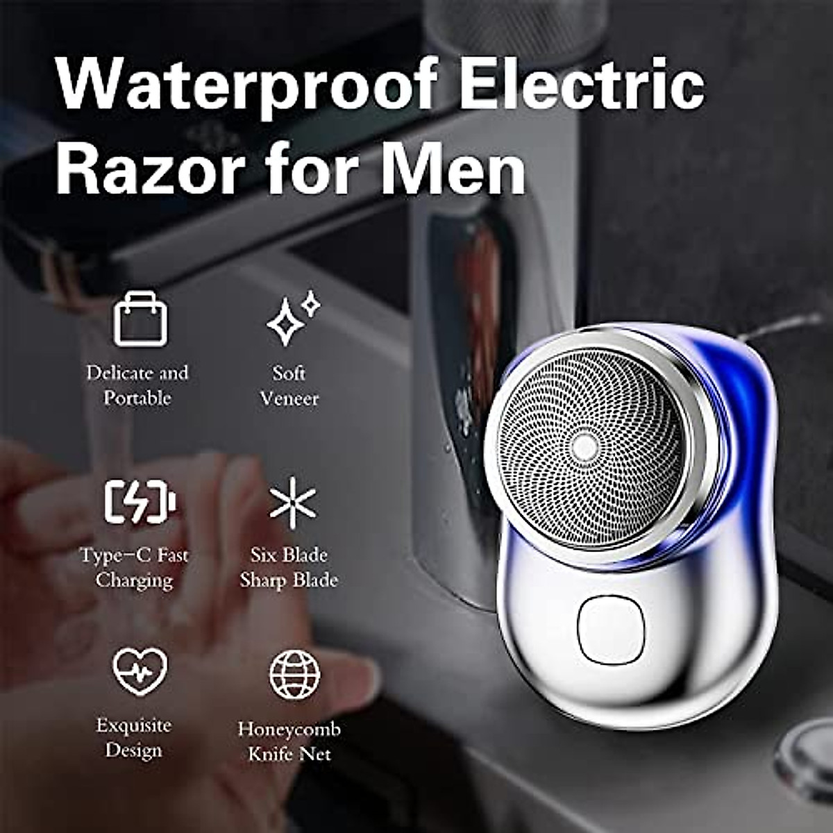 Mini-Shave Portable Electric Shaver Electric Razor for Men Powerful Storm Shaver for Men Storm Shaver Pocket Size Shaver Wet and Dry Shaver USB Rechargeable Travel 2023 Upgrade (Black)