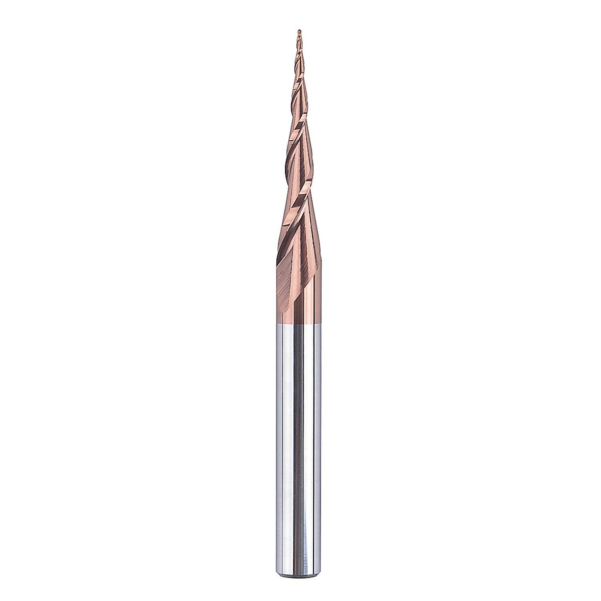 SpeTool Tapered Ball Nose End Mill 1/4" X 3" with 0.5mm Tip Diameter(0.25mm Radius) Ball Nose 5.26Deg Router Bit for CNC Machine Engraving Carving Bits H-Si Coated