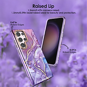 Chvelop Compatible with Samsung Galaxy S23 Ultra 5G Case 6.8'', Slim Stylish Protective Case, 360° Protection, [No Built-in Screen Protector] [Camera Lens Cover]-River/Purple