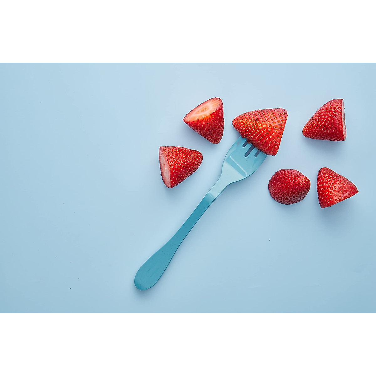 Knork Eco Fork Plant Based Cutlery, Reusable Bamboo Flatware Set, 12 Piece, Blue