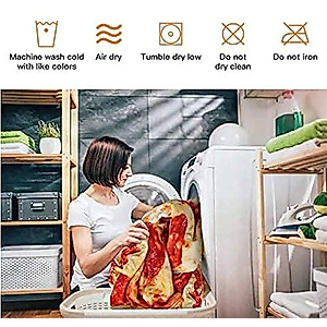 BinZ Pepperoni Pizza Blanket Throw, Double Sided 80" inches, for Adult & Kids, Novelty Realistic Pizza Food Blanket, Super Soft Pepperoni Blanket for Teenage Boys & Girls