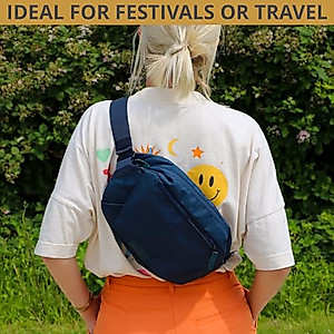 Hunterson Sling Bag for men and women, trendy crossbody bag to travel or as festival bag, multifunctional and spacious, water resistant bag, dark red