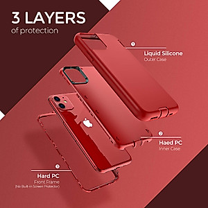 ORIbox for iPhone 13 Pro Max Case Red, [10 FT Military Grade Drop Protection], The Liquid Silicone Heavy Duty Shockproof Anti-Fall Case for iPhone 13 Pro Max,6.7 inch, Red