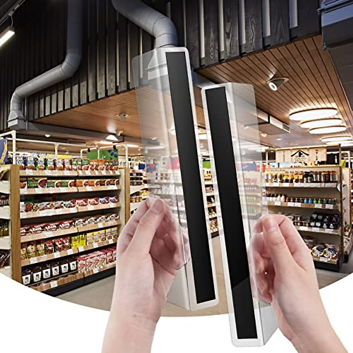 ULTECHNOVO Plastic Shelf Dividers, Clapboard Shelf Dividers, Supermarket Shelf Organizers, Commodity Shelf Separators with Magnet, 25X6cm, 5 Pack