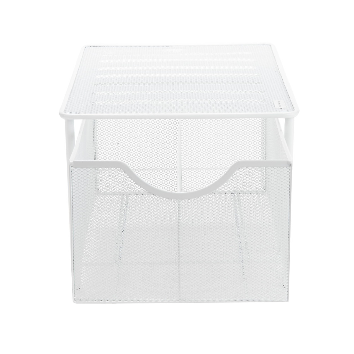 Mind Reader Organizer Storage Basket, 15.4” L x 9.4” W x 7.5” H, White